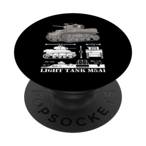 m5a1 light tank american ww2 tanks infographic diagram popsockets swappable popgrip