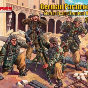 Mars Figures 32037-1/32 German Paratrooper Mortar Team (Tropical Uniform) WWII