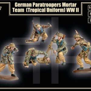 Mars Figures 32037-1/32 German Paratrooper Mortar Team (Tropical Uniform) WWII