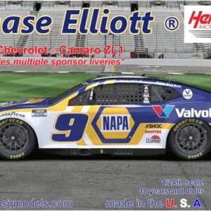 Salvinos J R Model 1/24 NASCAR 2022 Camaro ZL1 · 9 Hendrix Motor Sports Chase Elliott Multi-Sponsor Plastic Model SJMHMC2022CEM