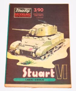 m5a1 stuart vi - paper card model in scale 1/25 - maly modelarz