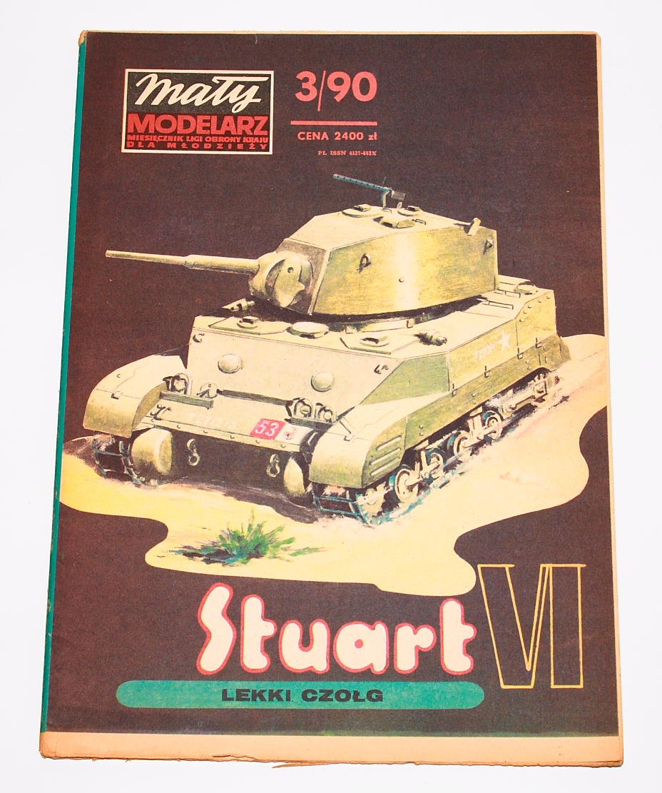 M5A1 STUART VI - Paper Card Model in Scale 1/25 - Maly Modelarz