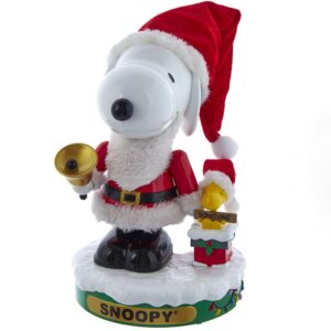 peanuts battery-operated musical santa snoopy nutcracker, 10-inch, multicolored