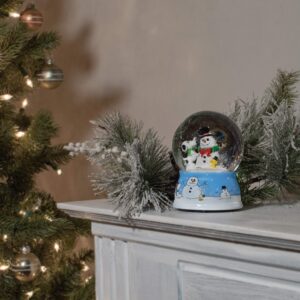 Roman Snoopy and Woodstock with Snowman Musical Snowdome 5.5 Inch Multicolor