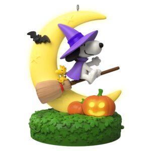 hallmark keepsake halloween ornament 2023, the peanuts gang snoopy's moonlit mischief, musical ornament with light, gifts for peanuts fans