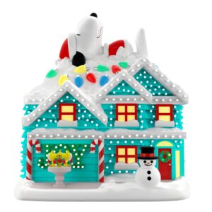 hallmark keepsake 2022, the peanuts gang the merriest house in town musical tabletop decoration with light for christmas