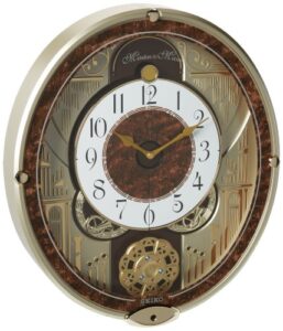 seiko melodies in motion wall clock wall clock, golden french horns