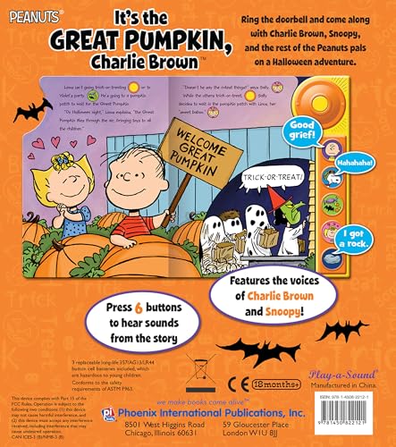 Peanuts - It's the Great Pumpkin, Charlie Brown - Doorbell Sound Book - PI Kids