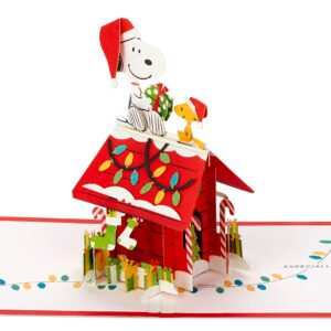 hallmark signature paper wonder pop up christmas card (peanuts, snoopy's dog house)