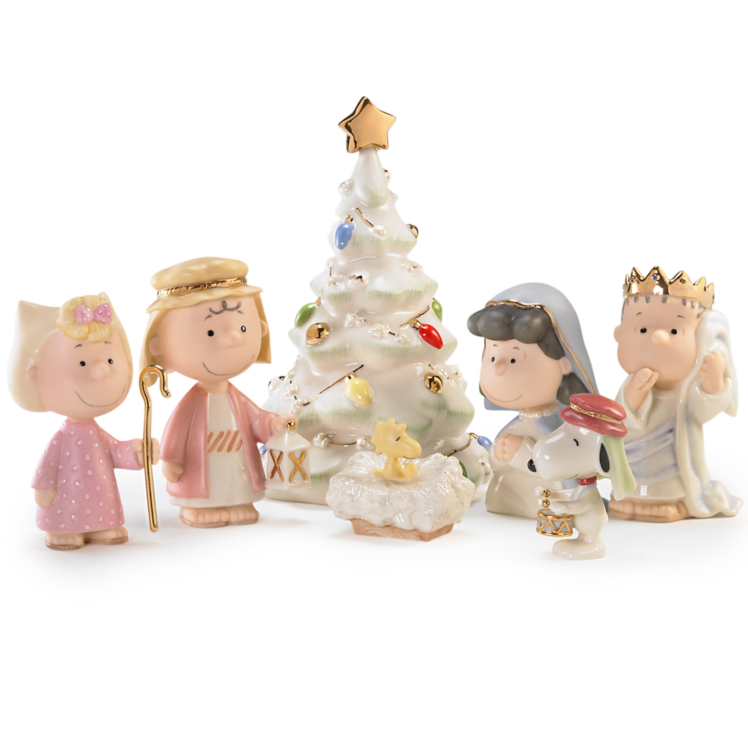 Lenox Peanuts 7-Piece Christmas Pageant Figurines, Multicolor