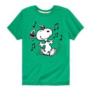 hybrid apparel - peanuts - snoopy dancing - toddler and youth short sleeve graphic t-shirt - size medium