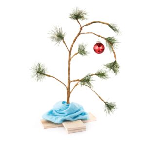 productworks 24-inch peanuts charlie brown musical christmas tree with linus blanket