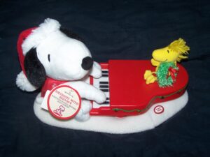 hallmark peanuts swingin' with snoopy and woodstock plush interactive holiday display