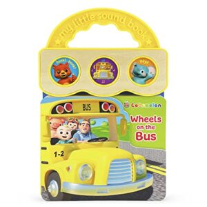 cocomelon wheels on the bus 3-button sound board book for babies and toddlers, ages 1-4