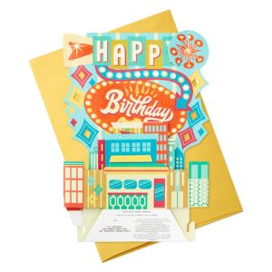 Hallmark Paper Wonder Musical Pop Up Birthday Card with Lights (Marquee, Plays Celebration)