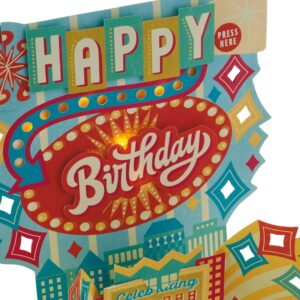 Hallmark Paper Wonder Musical Pop Up Birthday Card with Lights (Marquee, Plays Celebration)