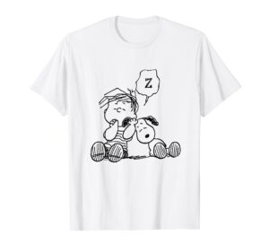 peanuts - linus snoopy snooze t-shirt