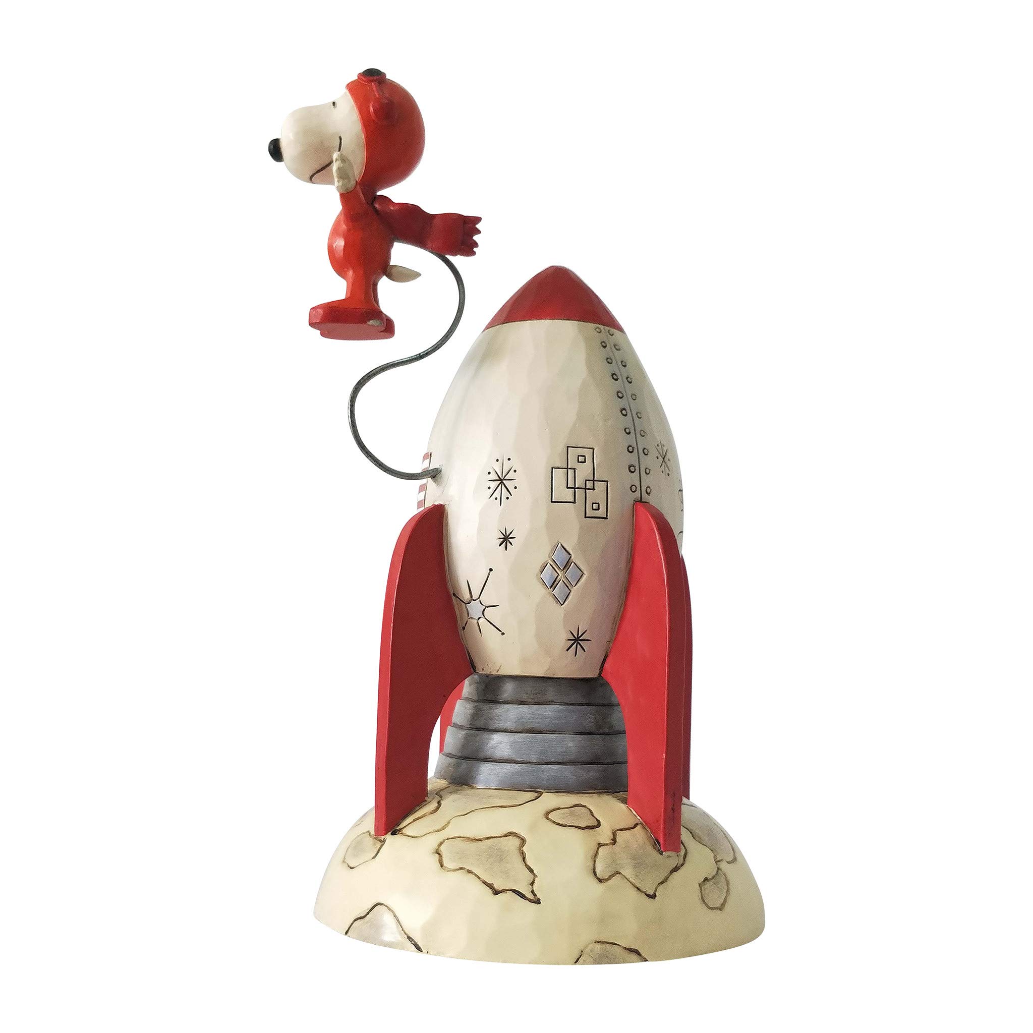 Enesco Peanuts by Jim Shore Snoopy Astronaut Spaceship Figurine, 5.8 Inch, Multicolor