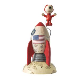 Enesco Peanuts by Jim Shore Snoopy Astronaut Spaceship Figurine, 5.8 Inch, Multicolor