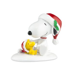 department 56 peanuts village happy holiday's snoopy and woodstock accessory figurine