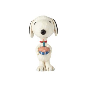 enesco peanuts by jim shore snoopy birthday mini figurine, 3 inches, multicolor