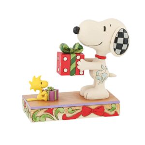 enesco jim shore peanuts snoopy and woodstock with gift figurine