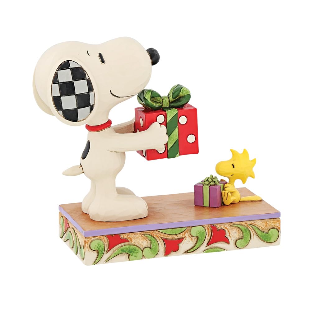 Enesco Jim Shore Peanuts Snoopy and Woodstock with Gift Figurine