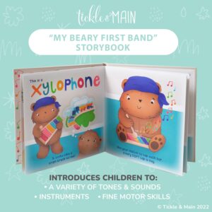 Tickle & Main My Beary First Band Musical Instruments Gift Set, Includes Storybook and Wooden Percussion Toys for Toddler Girls and Boys