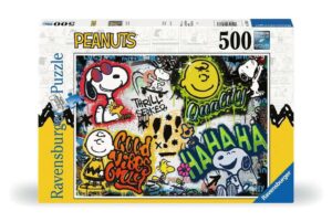 ravensburger - peanuts graffiti puzzle, 500 pieces panorama, puzzle adults