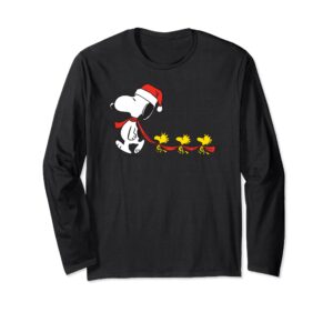 peanuts snoopy and woodstock holiday long sleeve t-shirt long sleeve t-shirt