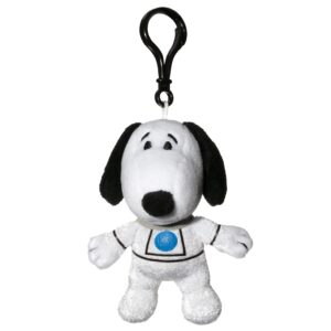 jinx snoopy in space snoopy in white astronaut suit clipsters toy, 4-in plush hangers from apple tv+ series for fans ages 3+