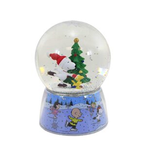 roman 20.25" blue pre-lit led everyone's favorite dog christmas snow globe