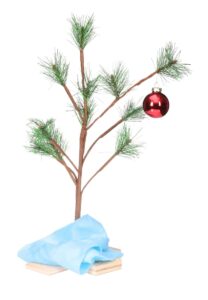 productworks 18-inch peanuts charlie brown christmas tree with linus blanket