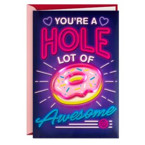 hallmark musical valentines day card (donut neon sign, plays oh yeah)