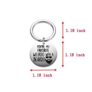 Ukodnus You're My Favorite Weirdo Keychain - Funny Valentine's Day Gifts for Boyfriend Husband - Anniversary Birthday Gift for Him