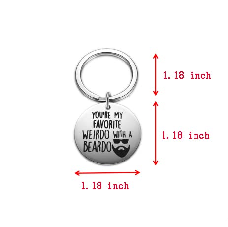 Ukodnus You're My Favorite Weirdo Keychain - Funny Valentine's Day Gifts for Boyfriend Husband - Anniversary Birthday Gift for Him