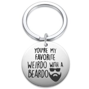 ukodnus you're my favorite weirdo keychain - funny valentine's day gifts for boyfriend husband - anniversary birthday gift for him