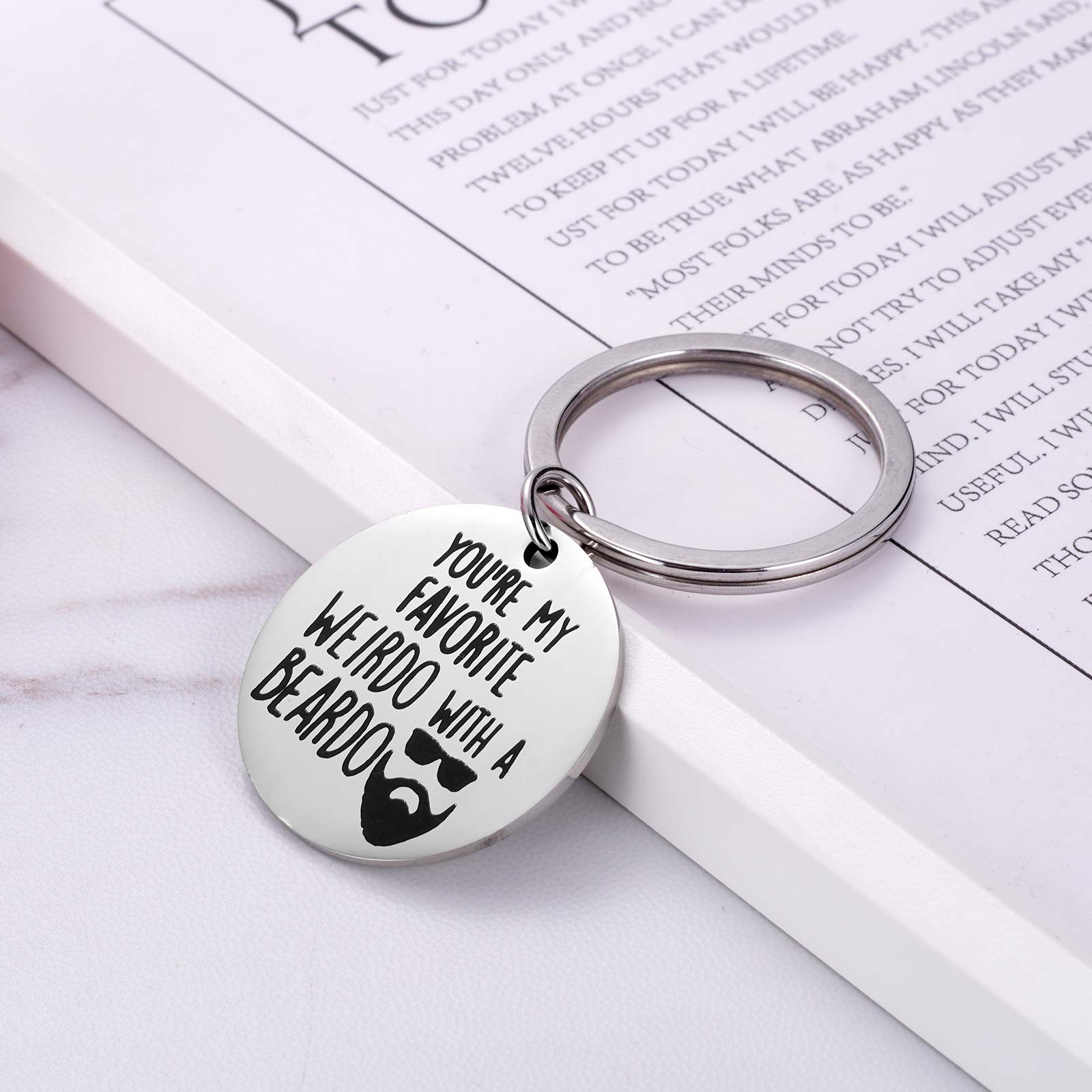 Ukodnus You're My Favorite Weirdo Keychain - Funny Valentine's Day Gifts for Boyfriend Husband - Anniversary Birthday Gift for Him