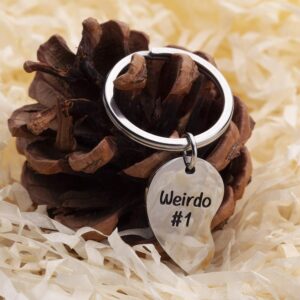 Best Friend Keychain, Friendship Gift for Teen Girls BFF, Weirdo 1 Weirdo 2 Gift Keyring for Boyfriend Girlfriend Husband Wife Couples,Valentine Anniversary Birthday Heart Charm Pendant for Her Him