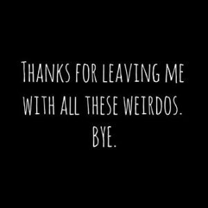 Thanks for leaving me with all these weirdos. BYE.: Perfect goodbye gift for coworker that is leaving / going away gift for your co worker, boss, manager, employee.