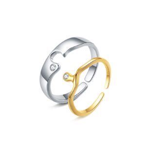 mjartoria matching rings for couples engraved her weirdo his crazy stainless steel, rotating fidget rings anxiety rings couples rings wedding promise rings for women and men