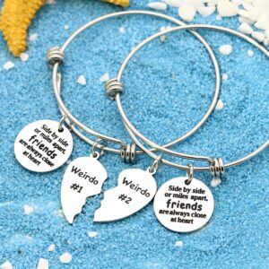 Weirdo Gift,Adjustable Silver Pendant Bracelet For Sisters Best Friend Birthday Christmas Gift