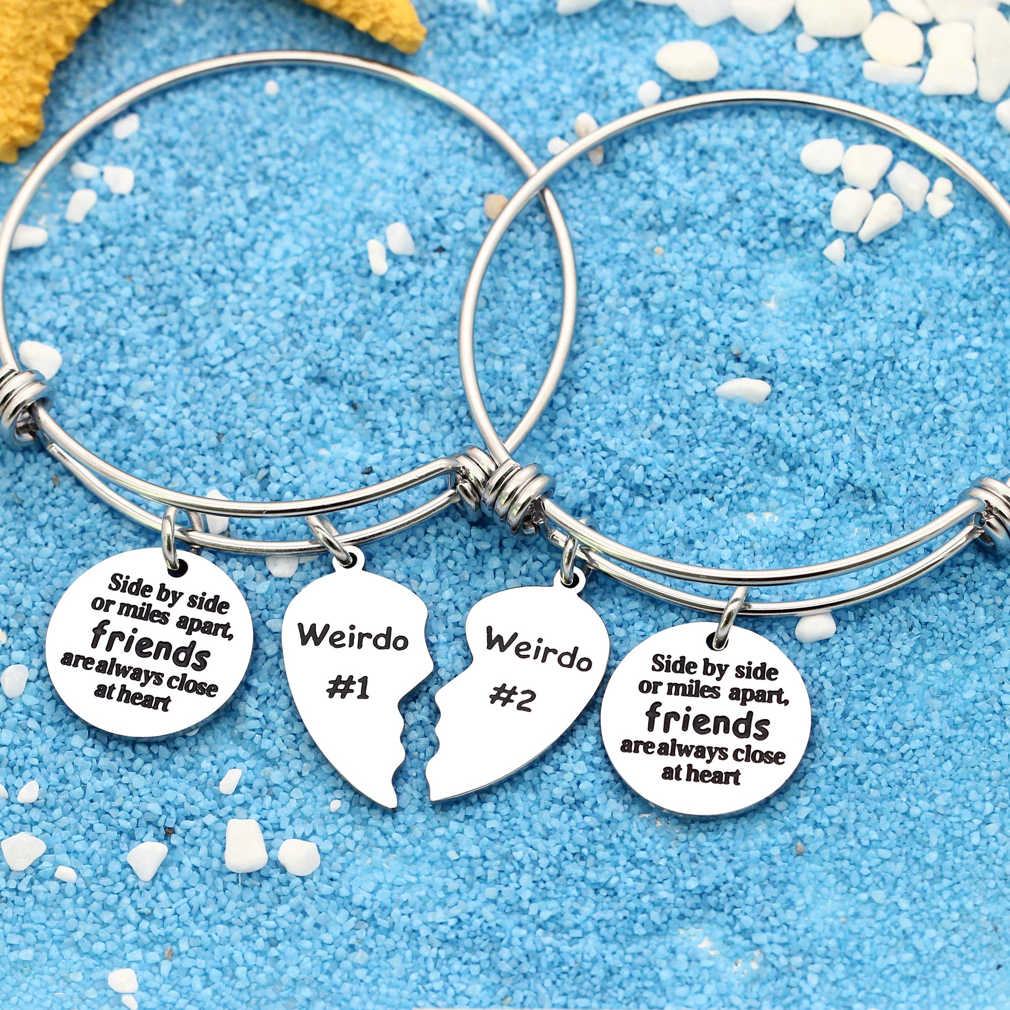 Weirdo Gift,Adjustable Silver Pendant Bracelet For Sisters Best Friend Birthday Christmas Gift