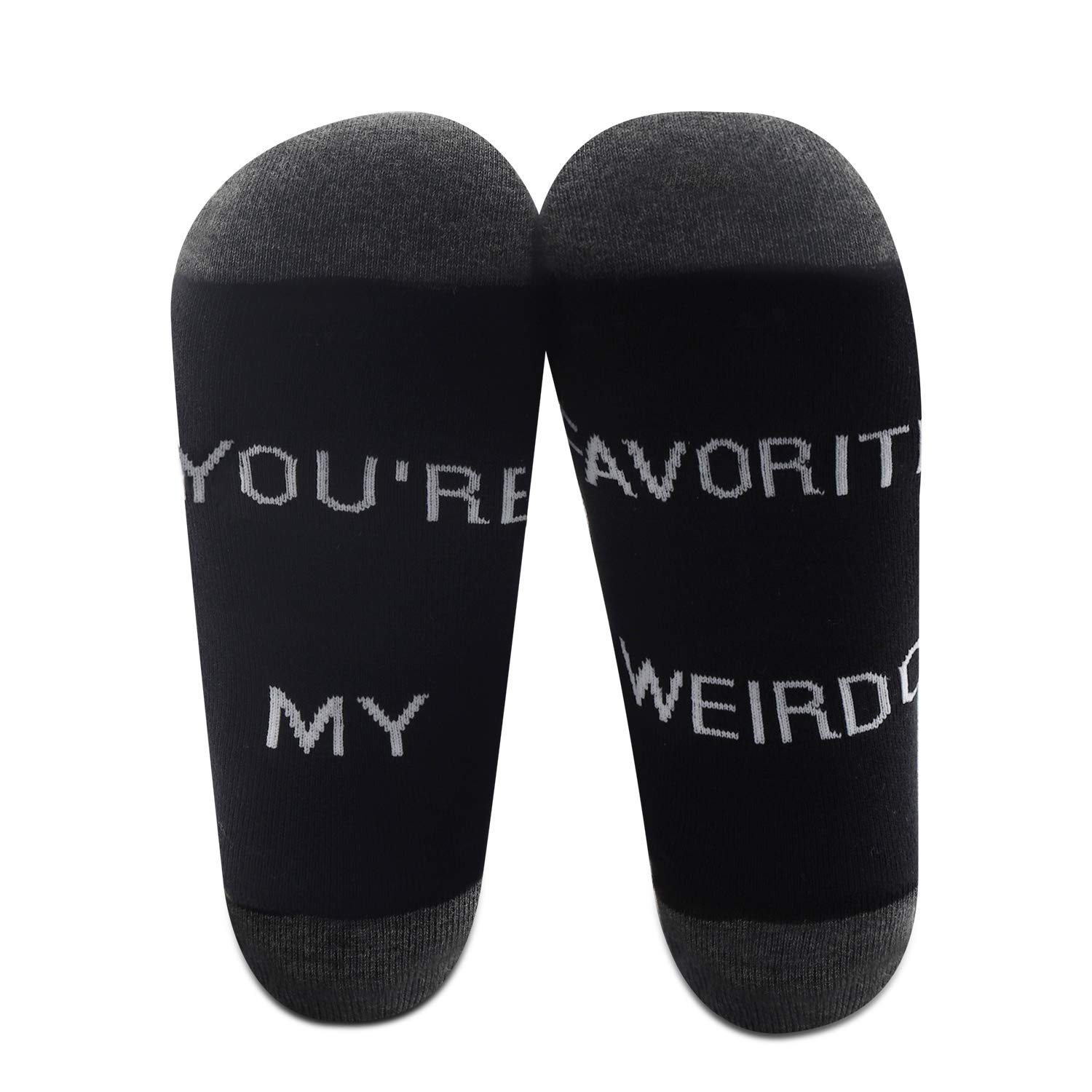 MBMSO 2 Pairs You are My Favorite Weirdo Socks Funny Couples Socks for Him Her Husband Wife Boyfriend Gift (2 Pairs Weirdo Socks)