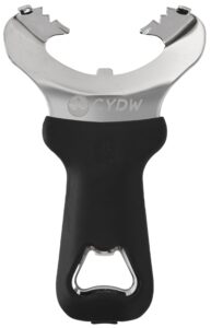 cydw mason jar opener tool with soft touch handle, no lid dents or damage, can opener manual multi-purpose, easy twist manual handheld top remover, canning supplies, bottle opener, made for lifetime