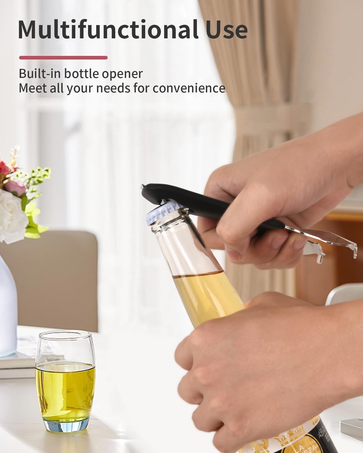 CYDW Mason Jar Opener Tool with Soft Touch Handle, No Lid Dents or Damage, Can Opener Manual Multi-Purpose, Easy Twist Manual Handheld Top Remover, Canning Supplies, Bottle Opener, Made for Lifetime