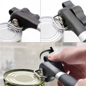 A + kitchen Manual Can Opener,Ergonomic Soft Grips Handle,Smooth Edge Safety Can Opener,Built in Food Grade Stainless Steel Can opener, A233c, Black, 8.7 x 2.4 x 1.6 inches