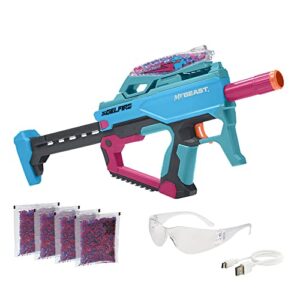 nerf pro gelfire x mrbeast full auto blaster & 20,000 gelfire rounds, 300 round hopper, rechargeable battery, eyewear, ages 14 & up