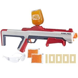 nerf pro gelfire raid blaster, fire 5 rounds at once, 10,000 gel rounds, 800 round hopper, eyewear, toys for teens ages 14 & up