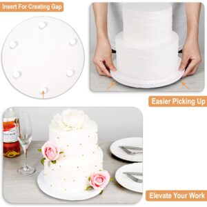 Sleek Cake Board Drum 8, 10 & 12 Inch (3 Sizes, 14 Pack Total) | Free Prop Up Tool & Matching Ribbon | 1/2" Thick Cake Board Rounds | Sturdy & Greaseproof Cake Circle For Presenting Heavy/Tiered Cakes